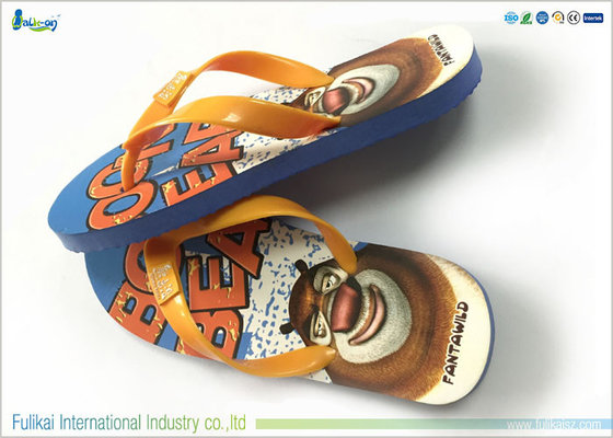 Customized EVA Flip Flops Children Size With Cartoon Patterns Printing