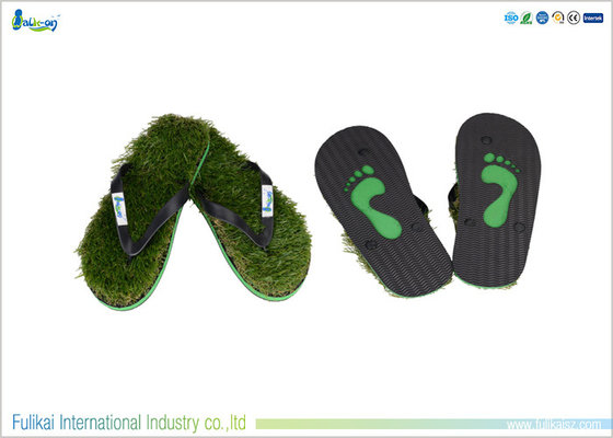 Grüne und schwarze Sandale-Flipflops der Gras-Größen-15, der Strand-Pantoffel EVA der Männer