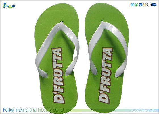 Green White Ladies Slippers Size 10 Beach Slipper With SIlk Printing