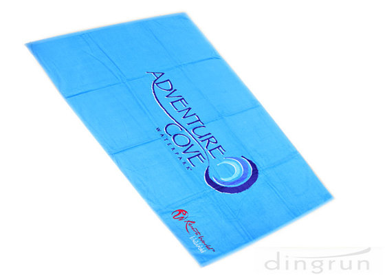 Blue Color Antistatic Custom Printed Beach Towels For Adults 400gsm