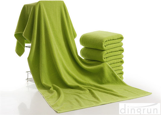 Luxury Bath Towels Green Color , Beach Hotel Bath Towels Durable
