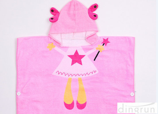 Kids Hooded Beach Towels Personalized With Printed Cartoon Character Logo