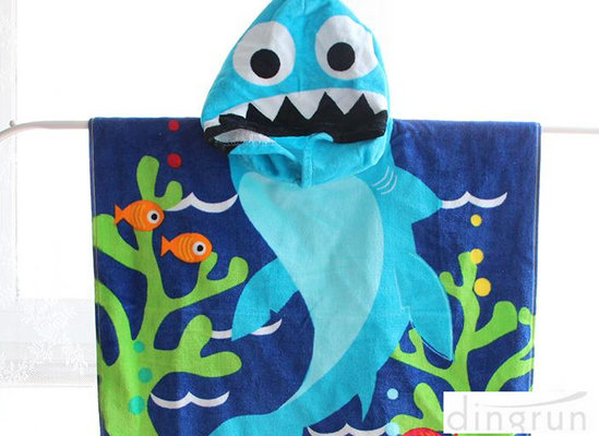 Different Style Boys Towel Poncho , Kids Swimming Towels With Hoods 