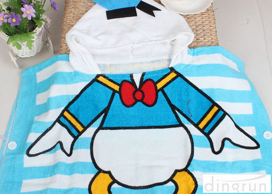 Boys / Girls Hooded Poncho Towels Donald Duck Mickey Mouse Shape Comfortable