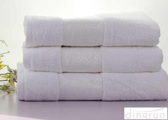 60g White Hand Wash Towels / Organic Cotton Towels For Hotel / Restaurant