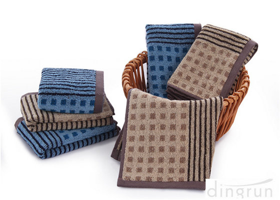Luxury 500gsm Blue And White Striped Hand Towels For Home / Office