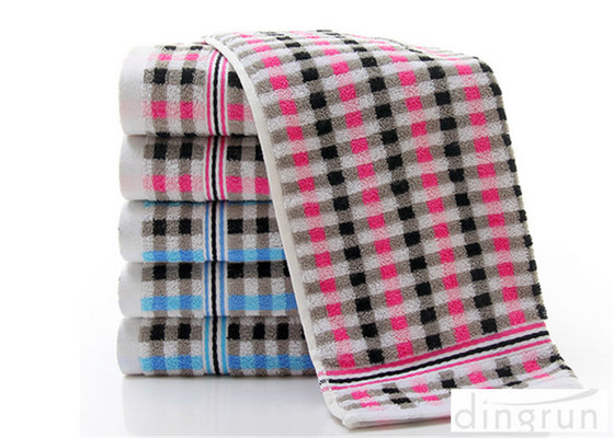 Grid Dobby Face Wash Towel 100% Cotton For Hotel / Home DR-FT-07