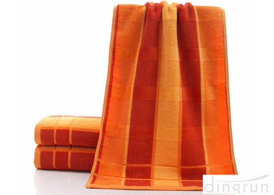 Colorful Blue Striped Bath Towels For Face / Hand OEM Accepted