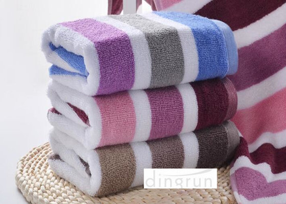 Super Hygroscopicity / Stripe Design Terry Compact Sport Towel For Gym 35 * 75cm