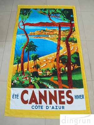Promotional Terry Custom Design Beach Towels Double Sided Colorful Printed