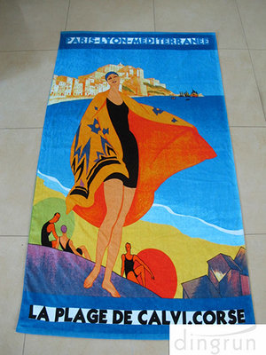 Double Sided Fibre Reactive Print Promotional Gym Towels For Outdoor Sports , Large Size