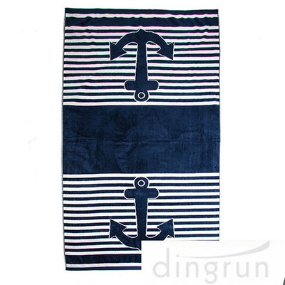 Marine Anchor Custom Printed Beach Towels 100% Cotton Velour Soft Touch