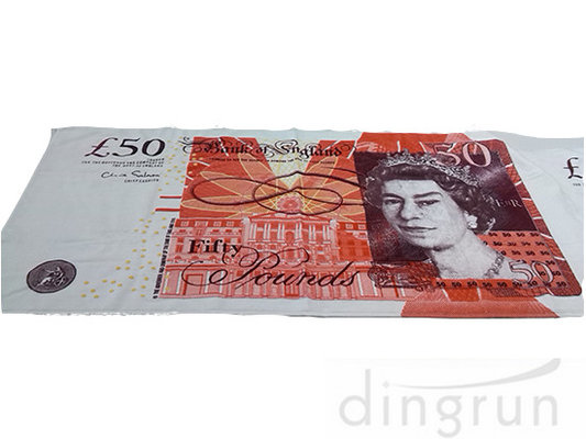 Luxury Fifty Pound Money Note Custom Printed Beach Towels , 50 Banknote Money Lightweight Beach Towels