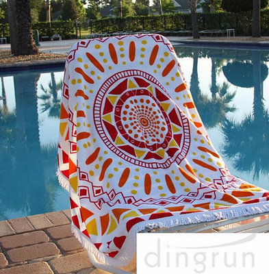 Cotton Custom Printed Beach Towels , Large Size Family Beach Towel 60 Inch
