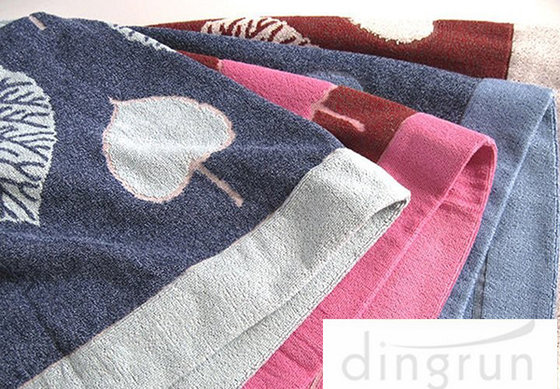 Reactive Dyes Colorful Bath Towels Pure Cotton , Adult Bath Towels Quick Dry
