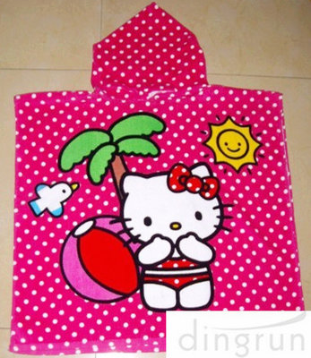 Full Reactive Printing Hooded Poncho Towels Azo Free Personalized