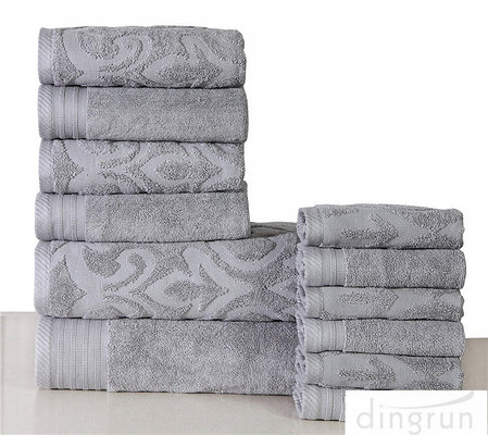 Luxury Absorbent Super Soft Cotton Solid Jacquard Bath Towel Set