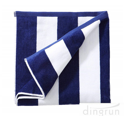 100% Cotton Plush Cabana Stripe Oversize Velour Beach Towel Bath Towel