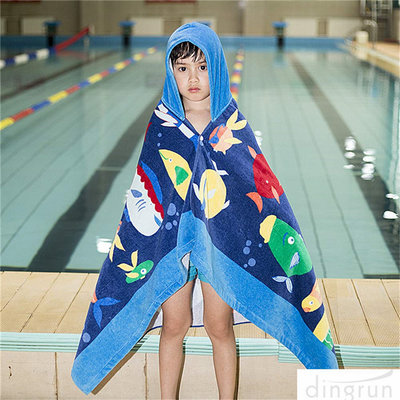 Hooded Bath Towel for Kids Under Age 7 Bathrobe Beach Hooded Poncho Towel