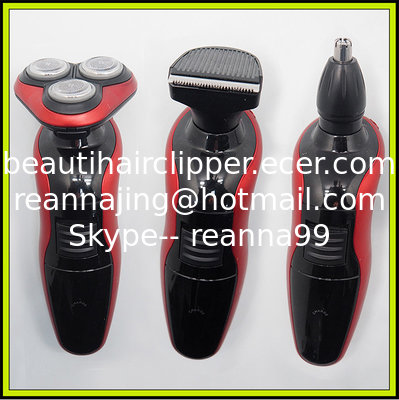 KW-611-3 NEW 3 in 1 Exchangeable Shaver with Nose Hair Trimmer Kit