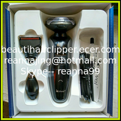KW-611-3 NEW 3 in 1 Exchangeable Shaver with Nose Hair Trimmer Kit