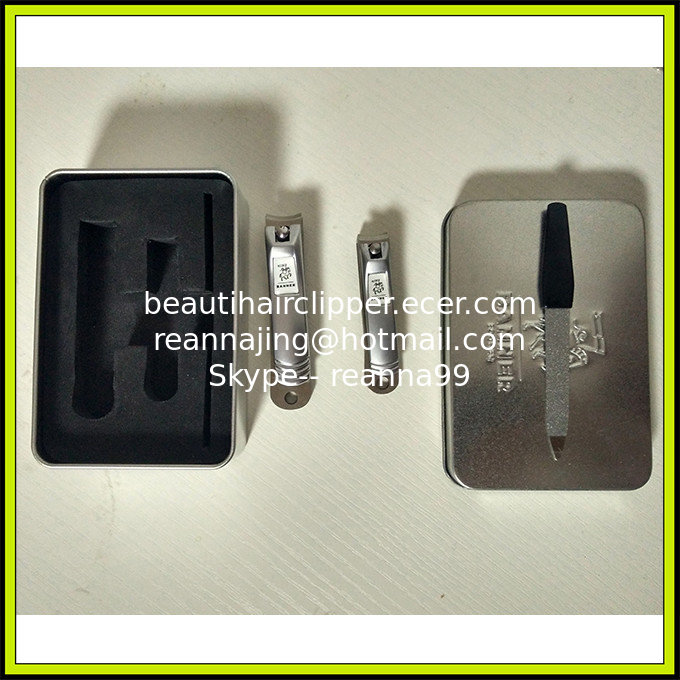 Amazon Popular Nail Clippers OEM Band Alloy Stainless Steel Nail Clippers Set in Steel Box With PP Nail File