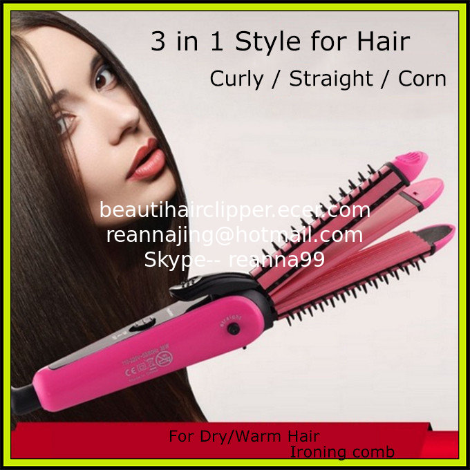 NHC-8890 3 in 1 Hair Straightener Hair Stick Hair Curler Hair Clipper