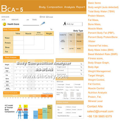 Body Composition Analyzer With Segmented Report For Fat Weight BMI Analysis supplier