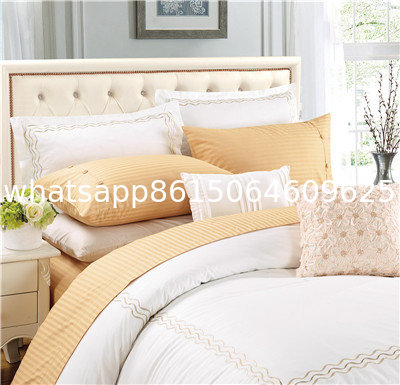 Sateen Stripe Solid Color 1800 Series Egyptian Cotton 4pcs Sheet Set
