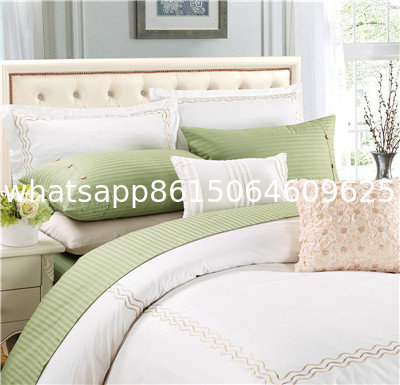 Sateen Stripe Solid Color 1800 Series Egyptian Cotton 4pcs Sheet Set