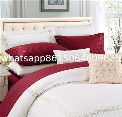 Sateen Stripe Solid Color 1800 Series Egyptian Cotton 4pcs Sheet Set