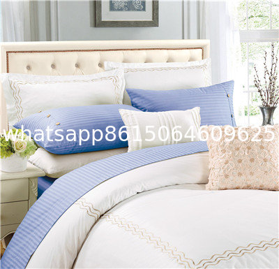 Sateen Stripe Solid Color 1800 Series Egyptian Cotton 4pcs Sheet Set