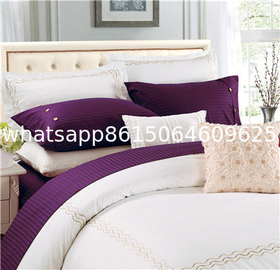 Sateen Stripe Solid Color 1800 Series Egyptian Cotton 4pcs Sheet Set