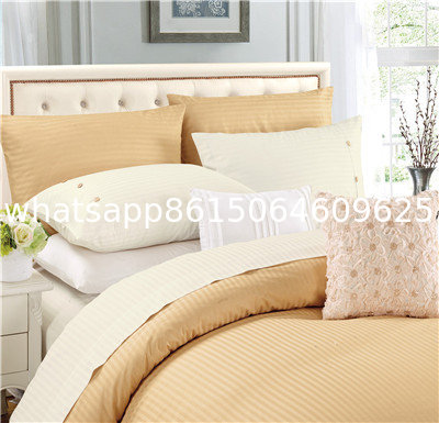 Sateen Stripe Solid Color 1800 Series Egyptian Cotton 4pcs Sheet Set