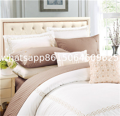 Sateen Stripe Solid Color 1800 Series Egyptian Cotton 4pcs Sheet Set
