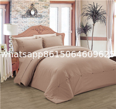 Sateen Stripe 1800 Series Egyptian Cotton 4pcs Duvet Cover Set Home Hotel Use