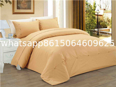 Sateen Stripe 1800 Series Egyptian Cotton 4pcs Duvet Cover Set Home Hotel Use