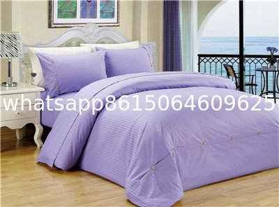 Sateen Stripe 1800 Series Egyptian Cotton 4pcs Duvet Cover Set Home Hotel Use