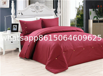 Sateen Stripe 1800 Series Egyptian Cotton 4pcs Duvet Cover Set Home Hotel Use