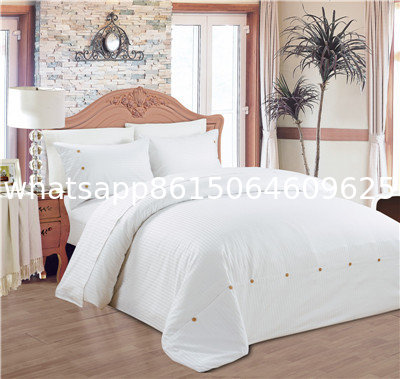 Sateen Stripe 1800 Series Egyptian Cotton 4pcs Duvet Cover Set Home Hotel Use