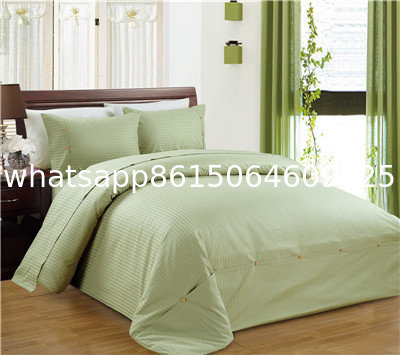 Sateen Stripe 1800 Series Egyptian Cotton 4pcs Duvet Cover Set Home Hotel Use