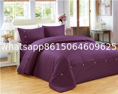 Sateen Stripe 1800 Series Egyptian Cotton 4pcs Duvet Cover Set Home Hotel Use
