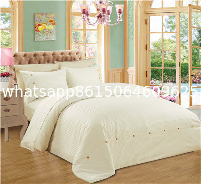 Sateen Stripe 1800 Series Egyptian Cotton 4pcs Duvet Cover Set Home Hotel Use