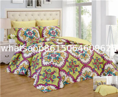 Reversible Comforter Set Reactive Printed Bedding Set 6pcs High Quality Egyptian Cotton Touch Quilt Cover Easy Remove