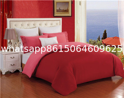 Duvet Cover Set Polyester Cotton Bedding Set 4pcs Embroidered Pillow