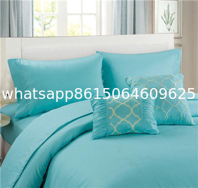 Solid 6pcs Sheet Set with Embroidery Bedding Set