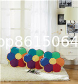 Rainbow Color Flower Shape Cushion Polyester Cotton Fabric Polyester Filling