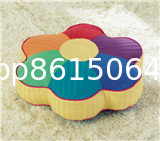 Rainbow Color Flower Shape Cushion Polyester Cotton Fabric Polyester Filling