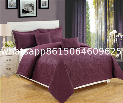 Microfiber Quilts 5pcs Polyester Filling Solid Color Embossed Pattern