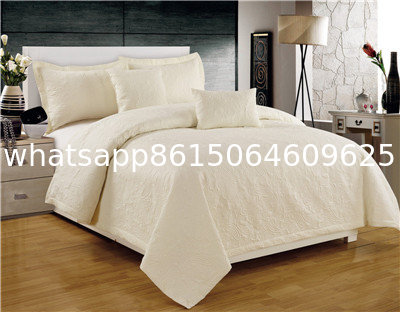 Microfiber Quilts 5pcs Polyester Filling Solid Color Embossed Pattern